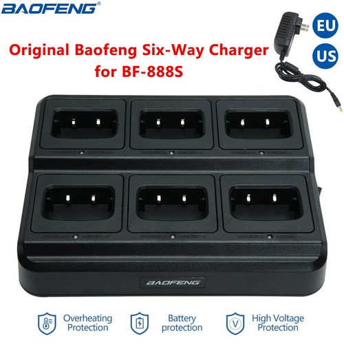 Six-Way Charger Multi Unit Ham Radio Charger for Baofeng BF-888S ...