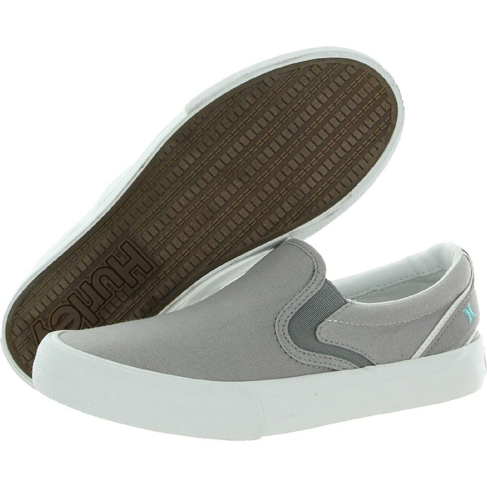 Hurley Womens Arlo Canvas Slip-On Sneakers Shoes ( Grey, Womens 6 ...