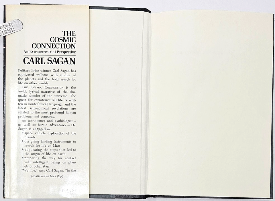 The Cosmic Connection Carl Sagan Jerome Agel 1973 Hardcover Book Club ...