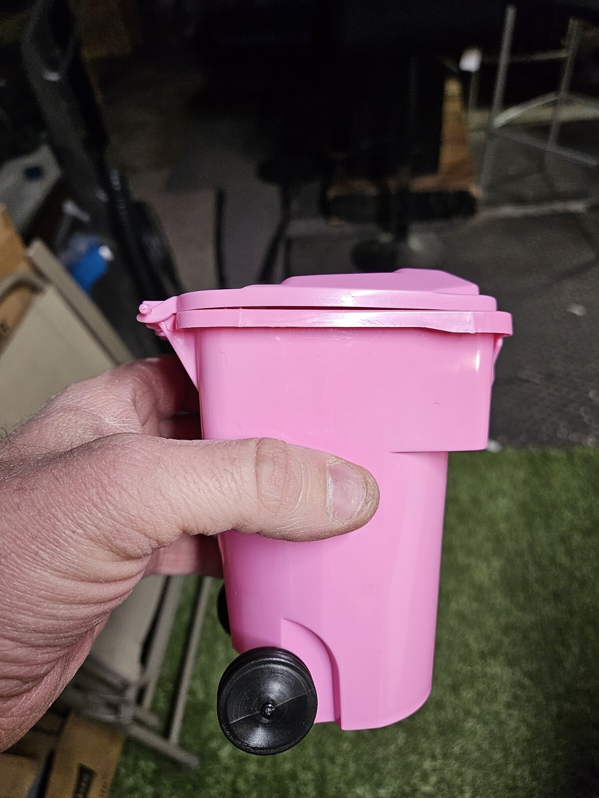 Rehrig Mini Waste Management Trash Cart Desk Pink | eBay
