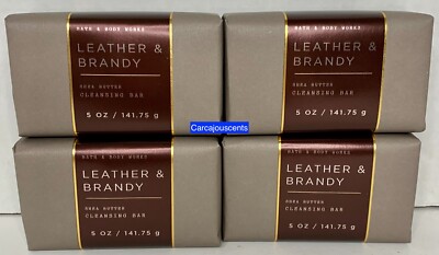 Bath & Body Works Leather & Brandy Shea Butter Cleansing Bar Soap set ...