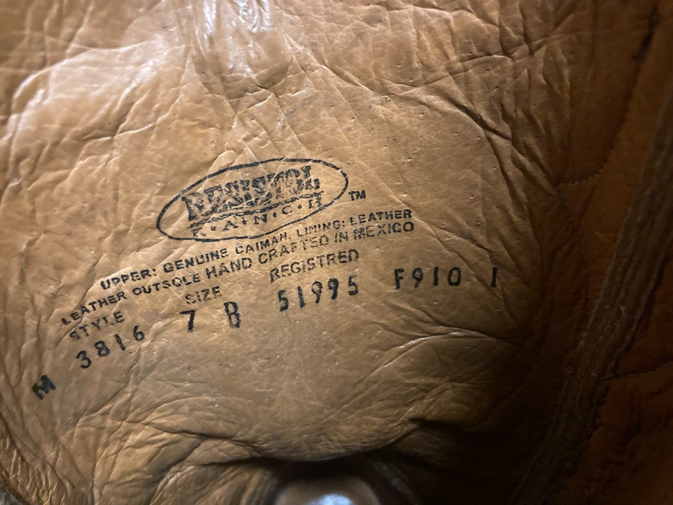 Resistol by LUCCHESE Western Cowboy Boots Caiman Desert Plato Reptile ...