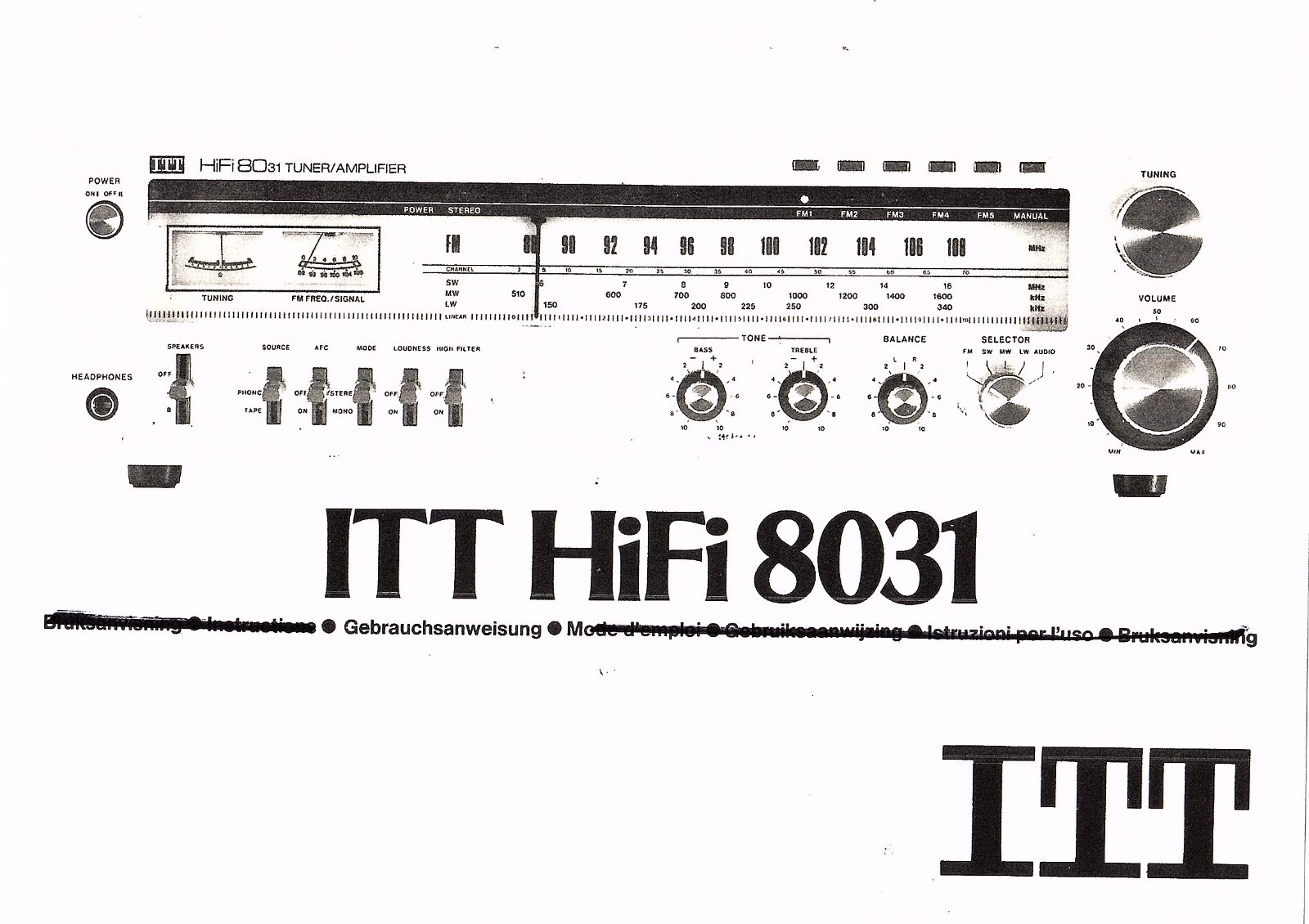 ITT Bedienungsanleitung user manual owners manual für HiFi 8031 Copy | eBay