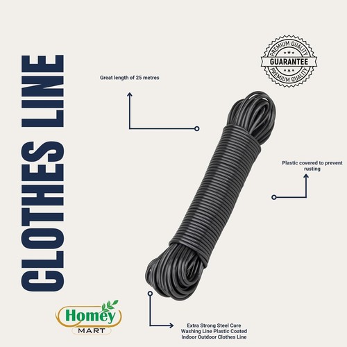 Washing Line with Steel Core Rope Heavy Outdoor Laundry Clothes Line ...