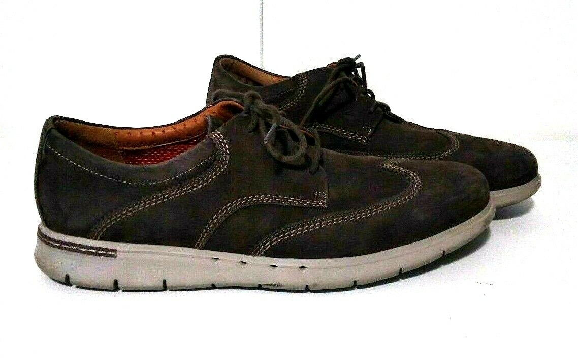 Mens Clarks Unstructured Shoes Oxfords Wingtip Style 1825 Suede Brown ...