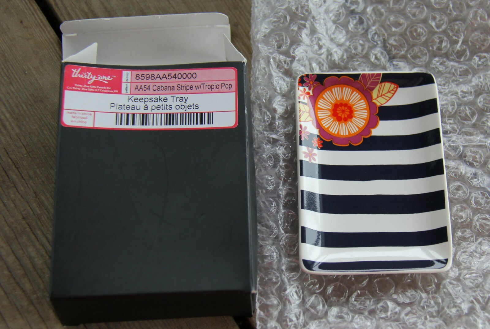 Thirty-One Keepsake Tray New in Box Cabana Stripe/Tropic Pop | eBay