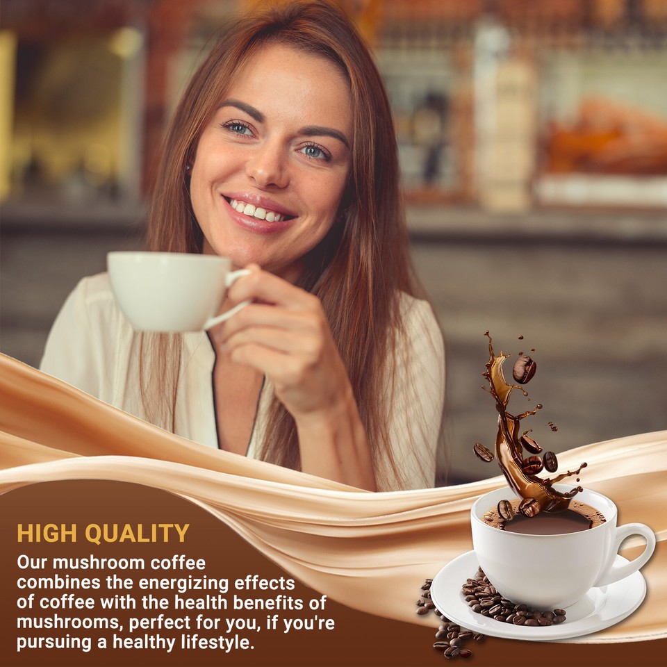 Mushroom Coffee - Organic Coffee Supplement, Energy Boost, Immunity, 30 ...
