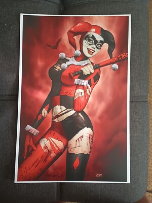 HARLEY QUINN ART PRINT NYCC 2023 ~ SIGNED NATHAN SZERDY 12x18 | eBay