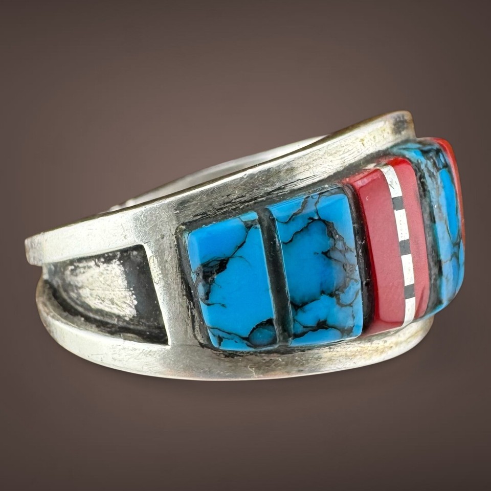 Vintage David Yellowhorse Southwestern Sterling Silver Turquoise ...