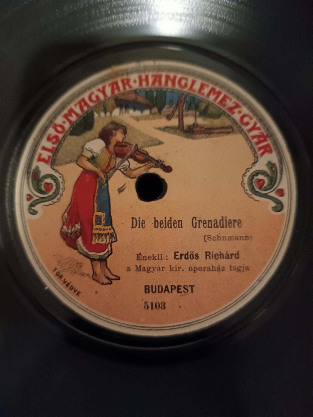 78 rpm OPERA CLASSIC PREMIER RECORD ERDOS RICHARD SCHUMANN , date 1905 ...
