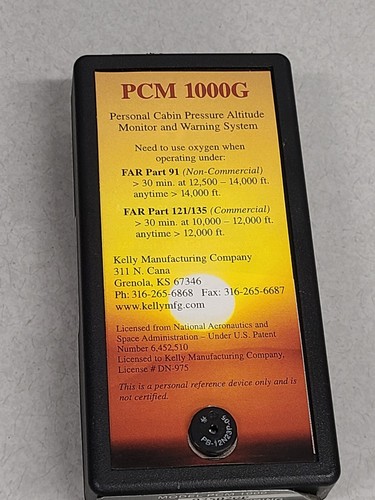 Kelly Mfg PCM 1000G Cabin Pressure Altitude Monitor & Warning System ...