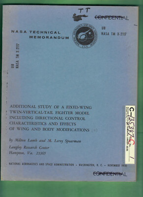 1970 NASA TECHNICAL MEMORANDUM BOOKLET 8"X10.5" - 128 PAGES - NASA TM X ...