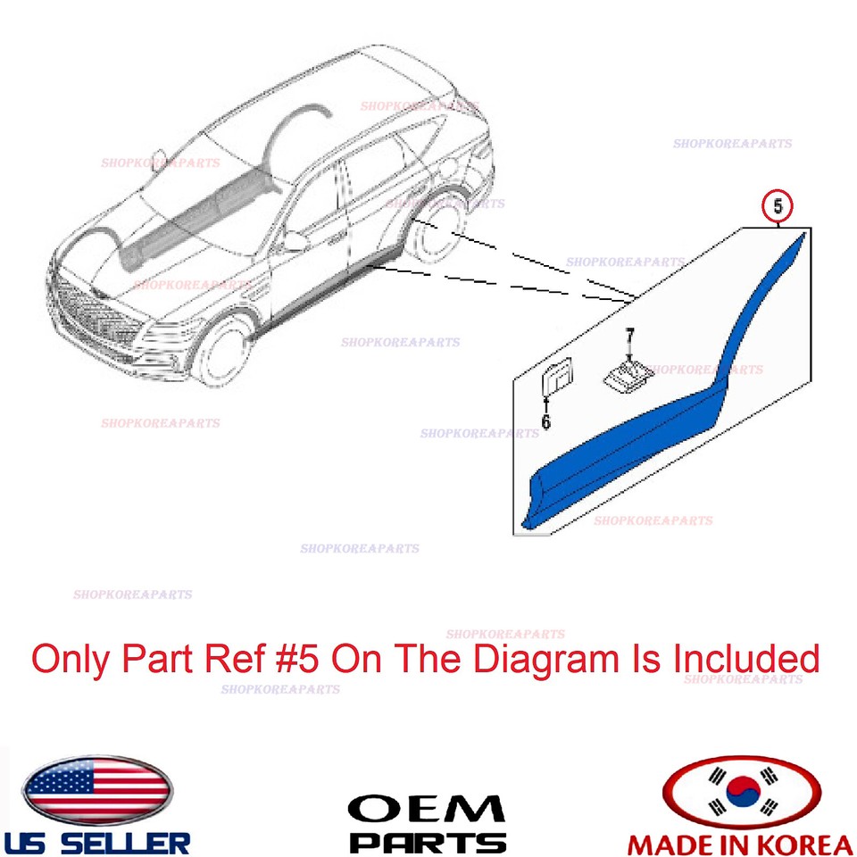 Genuine Rear Door Lower Molding RIGHT Passenger Side ⭐ GENESIS GV80 ...