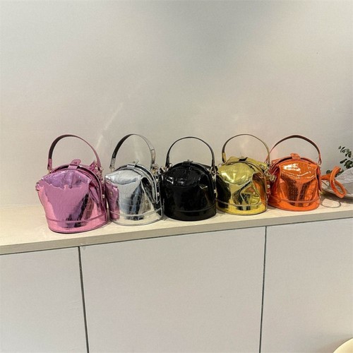 Purse Mini Shiny Buckets Bags PU Leather Party Shoulder Bag | eBay
