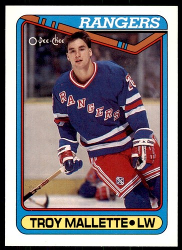 1990-91 O-Pee-Chee Troy Mallette . New York Rangers #277 | eBay