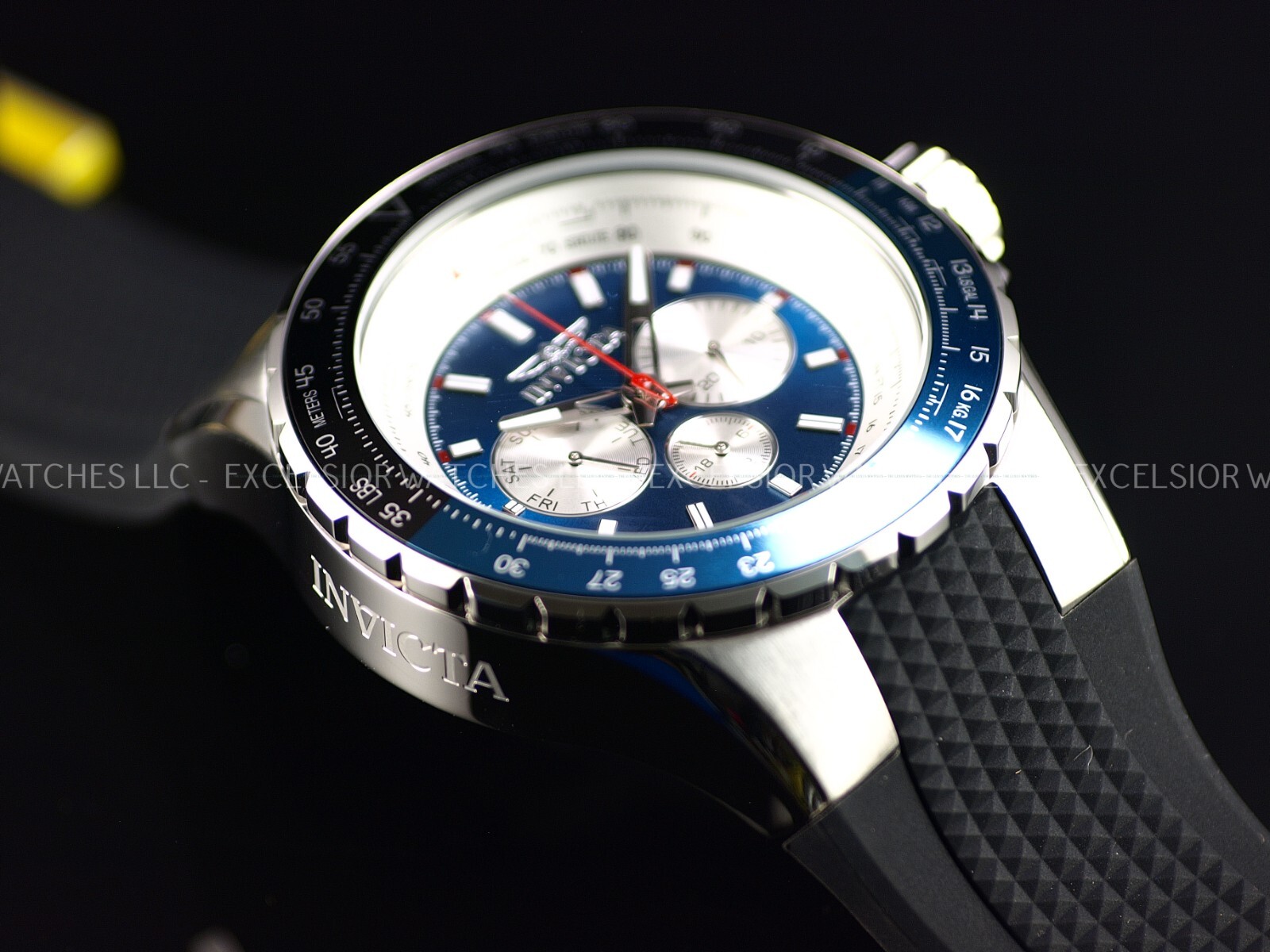 New Invicta Mens 50mm AVIATOR VH63 Multi Function Quartz Blue Dial SS ...