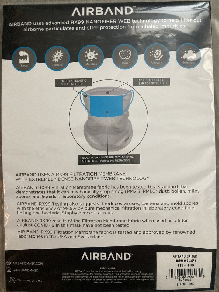 6 NEW Airband Neck Gaiter Mask RX99 Filter Black Polka Dot | eBay