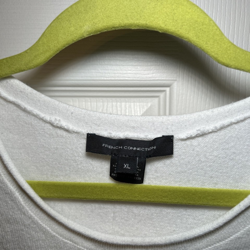 French Connection Women's Sweater Size XL White Pullover Long Sleeve ...