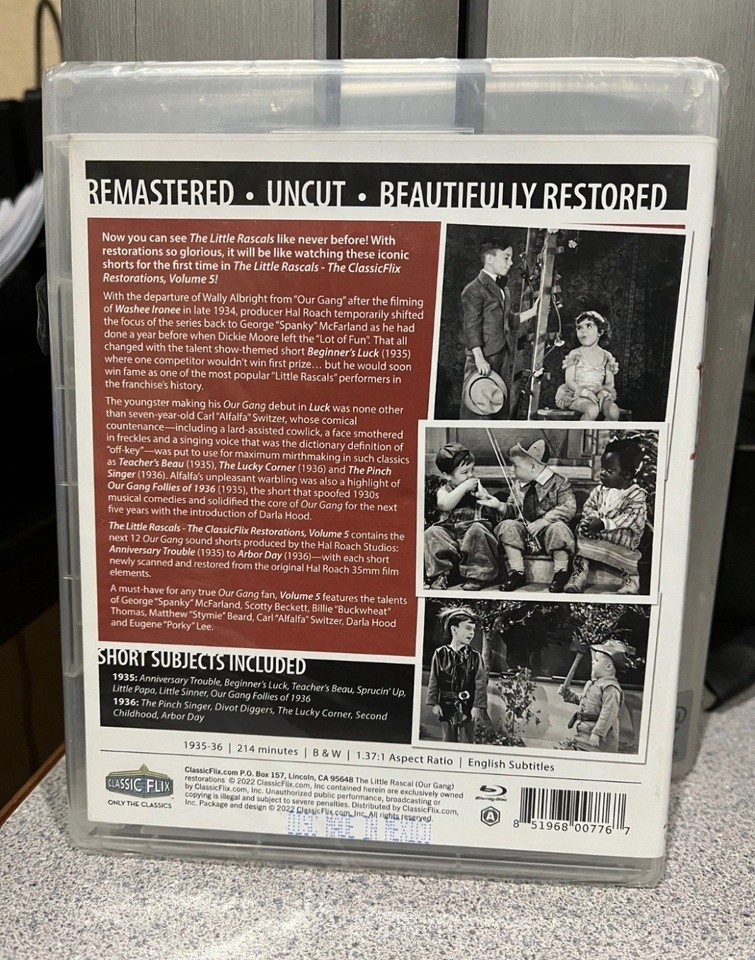 The Little Rascals: The ClassicFlix Restorations, Vol. 1 -6 Blu-ray 4 ...