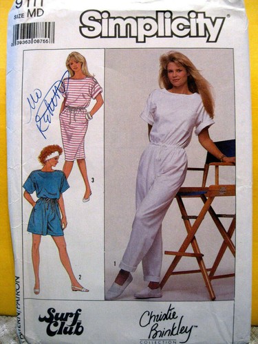 Simplicity 9111 Christie Brinkley JUMPSUIT DRESS M(14-16) 36-38 pattern ...