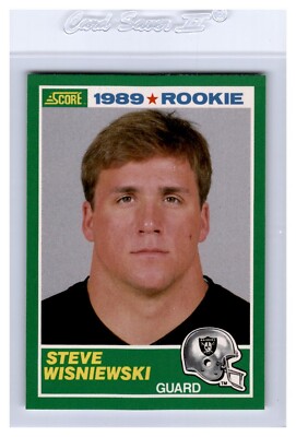 1989 Score Steve Wisniewski #254 Rookie RC Oakland Raiders Football ...