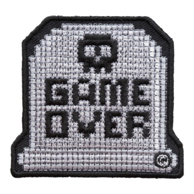 Game Over Gamer Skull Headstone Patch, Death Patches | eBay