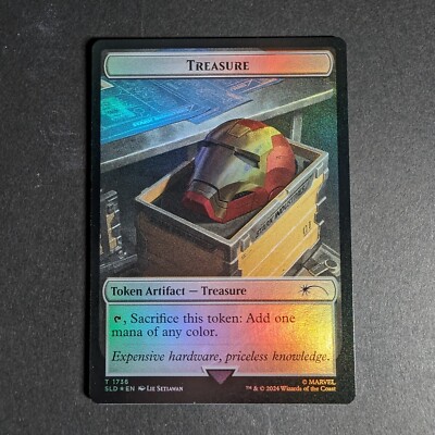 Iron Man Treasure Token MTG Secret Lair Marvel Card Rainbow FOIL IN ...