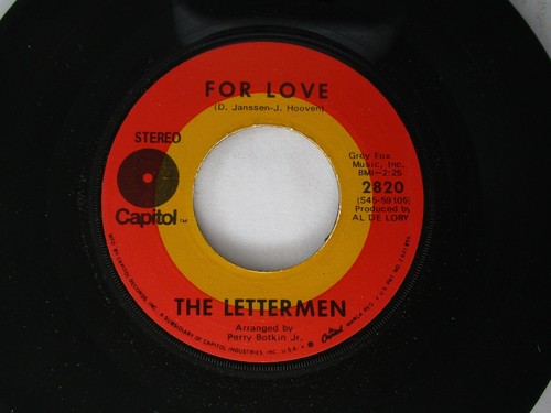 The Lettermen ‎For Love / She Cried 45 Capitol 1970 | eBay