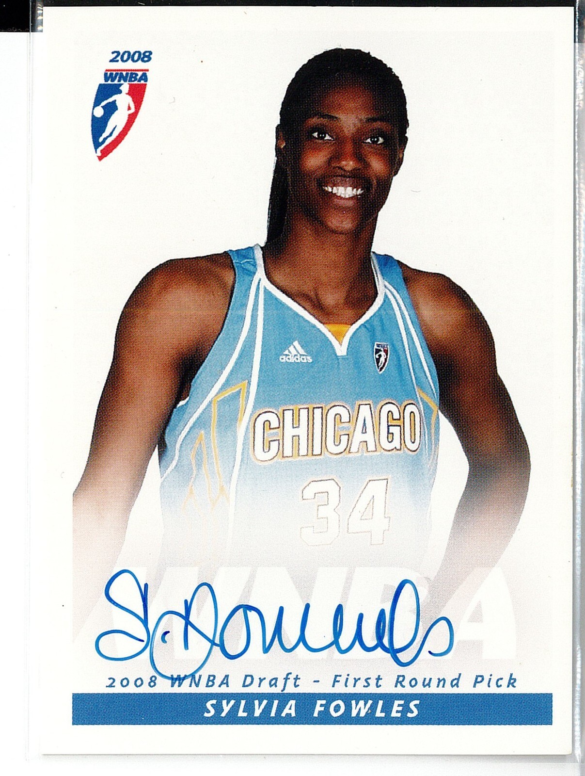 2008 WNBA Sylvia Fowles Rare On Card Rookie Autograph Chicago Sky Lynx ...