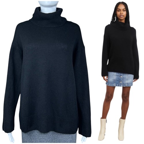 Rails Imogen Cashmere Turtleneck Sweater Medium Black Old Money Quiet ...