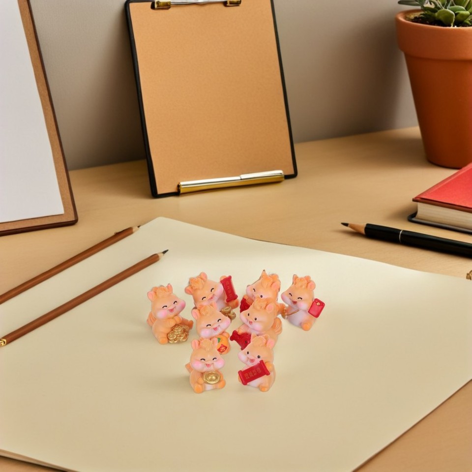 8ps Mini Horse Statue: Resin 2026 Year Of Horse Figurines - Tabletop ...