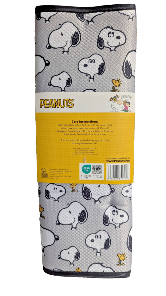 Peanuts Snoopy and Woodstock 2pk KItchen Dish Drying Mats Reversible to ...