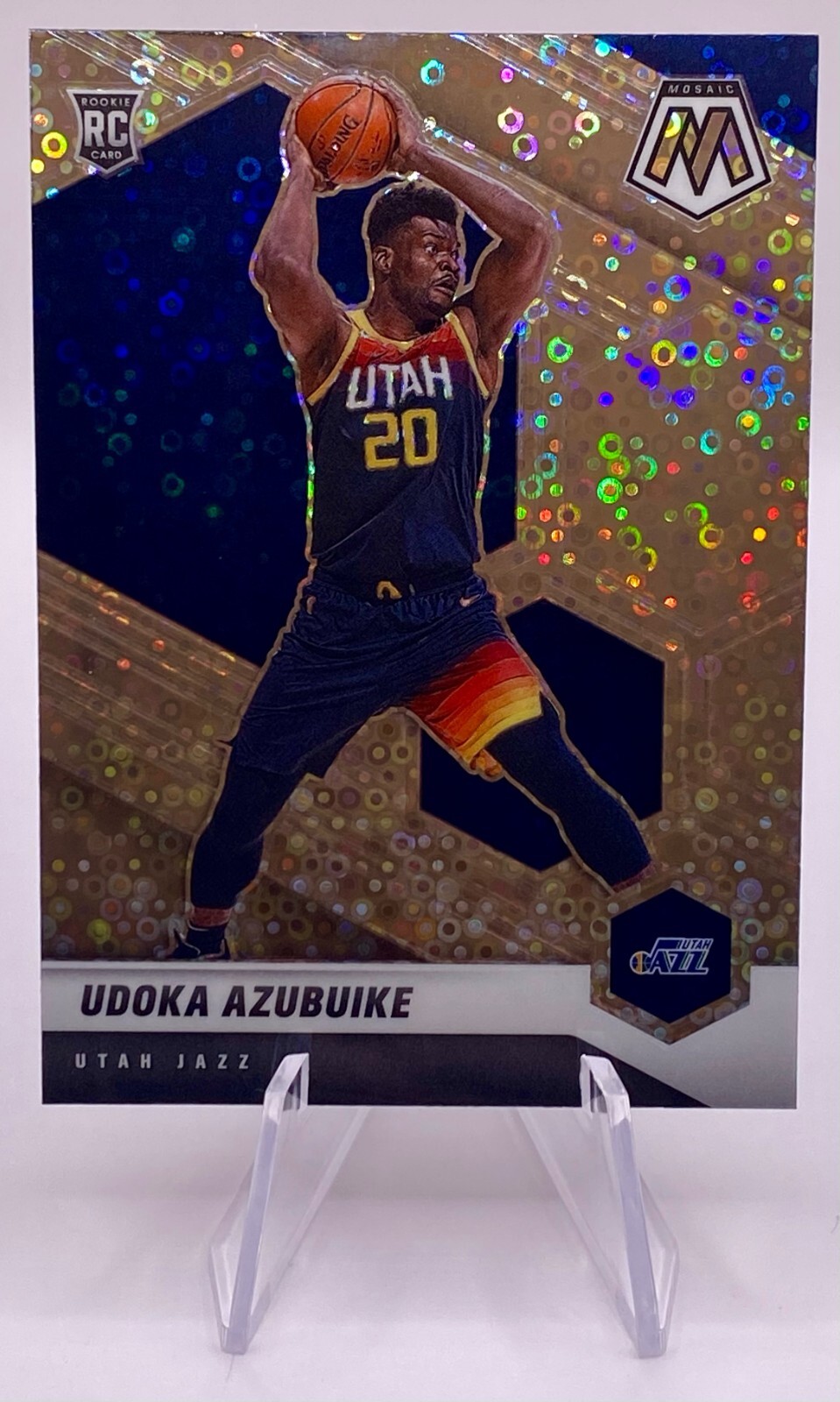 2020-21 Mosaic Udoka Azubuike RC Rookie Fast Break Silver Disco Prizm ...