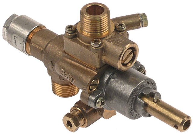 PEL 22S/V Gashahn mit Rohrausgang Thermoelementanschluss M10x1 Achse ...