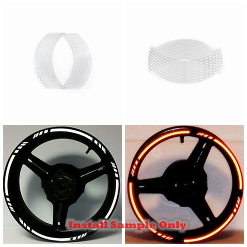 Silver Reflect Rim Stripe Tape 17" wheel Honda Kawasaki Yamaha Suzuki ...