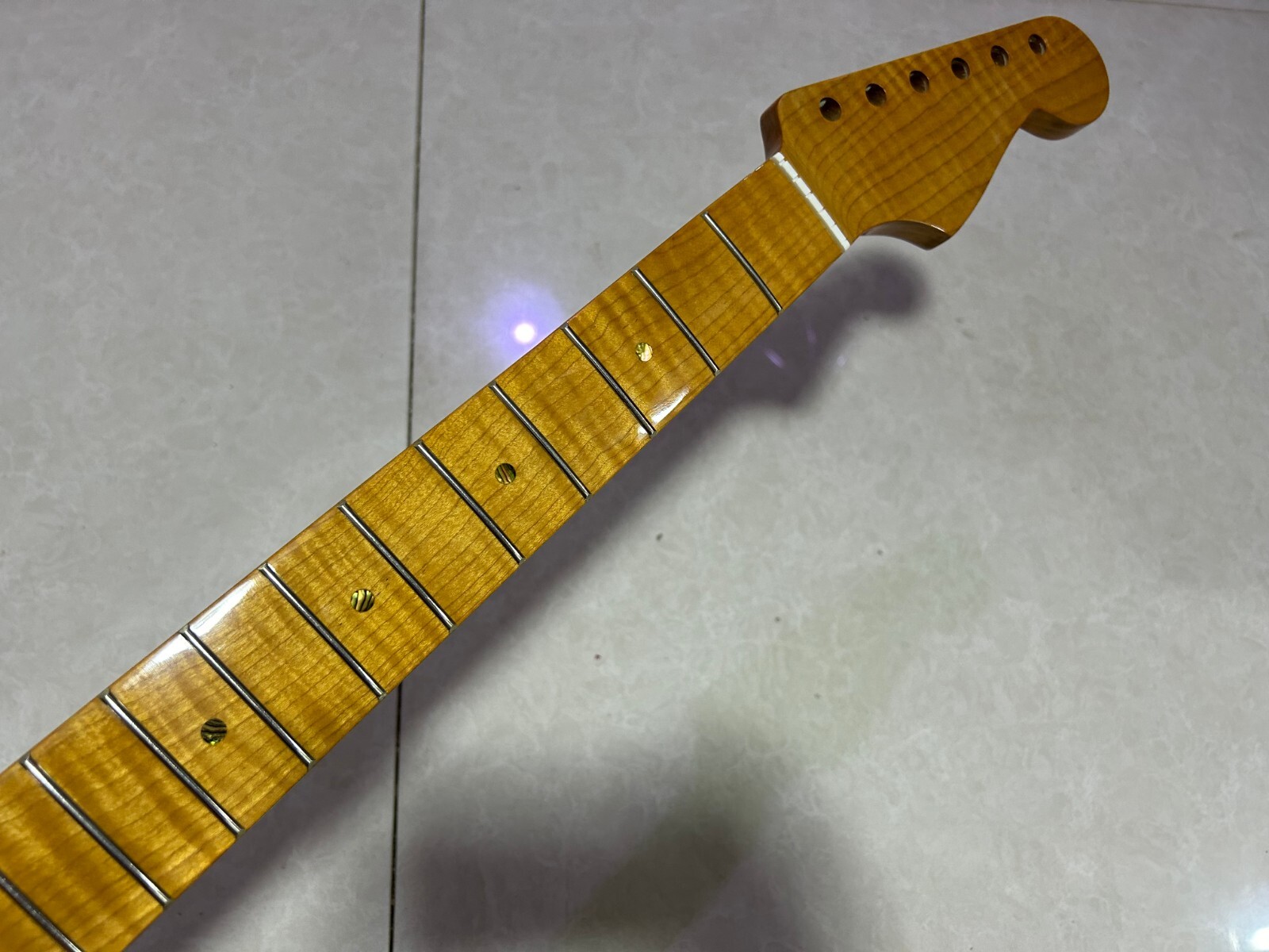 Gloss Flame Tiger Maple Electric Guitar neck 21 fret Maple Fingerboard ...