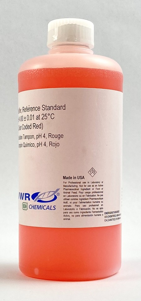 VWR Buffer Solution pH 4.00 Red NIST Traceable 500ml Lab Calibration | eBay