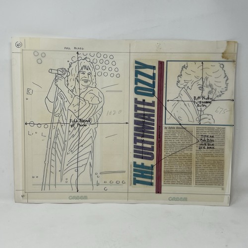 Ozzy Osbourne “The Ultimate Ozzy” CREEM Magazine Original Paste-Up ...