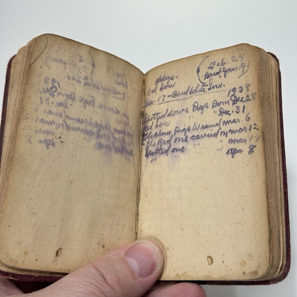 Vintage 1930s Memo Book - Farmer notes IOU Scribbles Payments ...