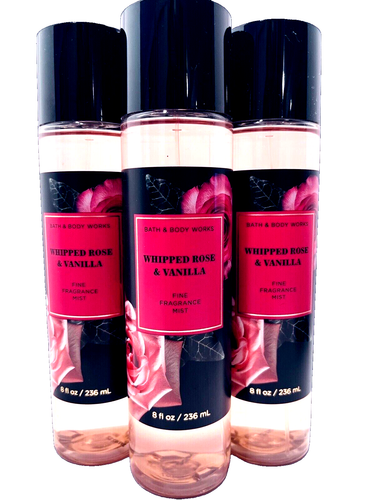 Mist Spray perfume Bath Body Works Whipped Rose & Vanilla 8oz 3pc Set ...