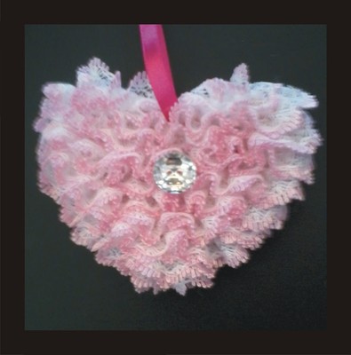 KNITTING PATTERN 756: PRAM CHARM , KNIT IN LACE, HEART AND FLOWER, VERY ...