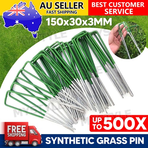 Primeturf Synthetic Artificial Grass Pins Fake Lawn Turf Weedmat U Pegs ...