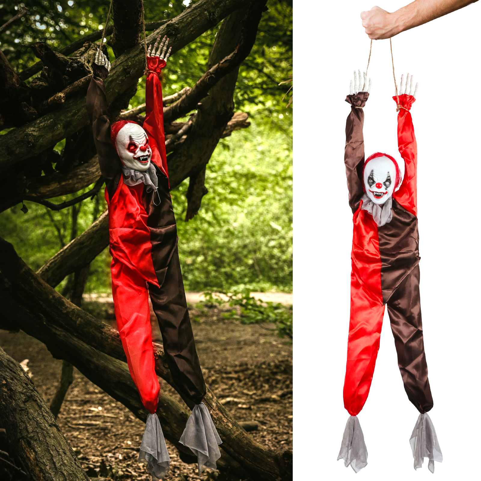 CLOWN ANIMATED HANGING HALLOWEEN PARTY SOUND ACTIVATED PROP MOVING ...