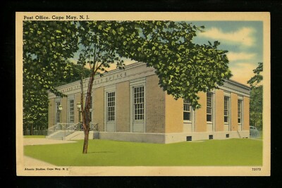 New Jersey NJ postcard Cape May, Post Office linen Tichnor | eBay