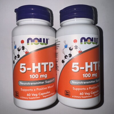 2 - NOW 5 HTP 5 hydroxytryptophan 100 mg Neurotransmitter Support 60 ...