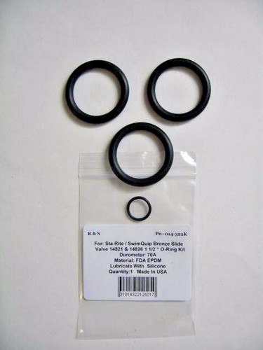 Sta-Rite/Swimquip 1 1/2" Bronze Slide Valve 14821/14826 O-Ring Kit/R&S ...