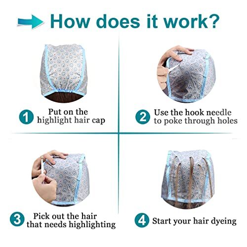 3pcs Hair Highlighting Caps Highlight Hair Coloring Frosting Dye Kit ...