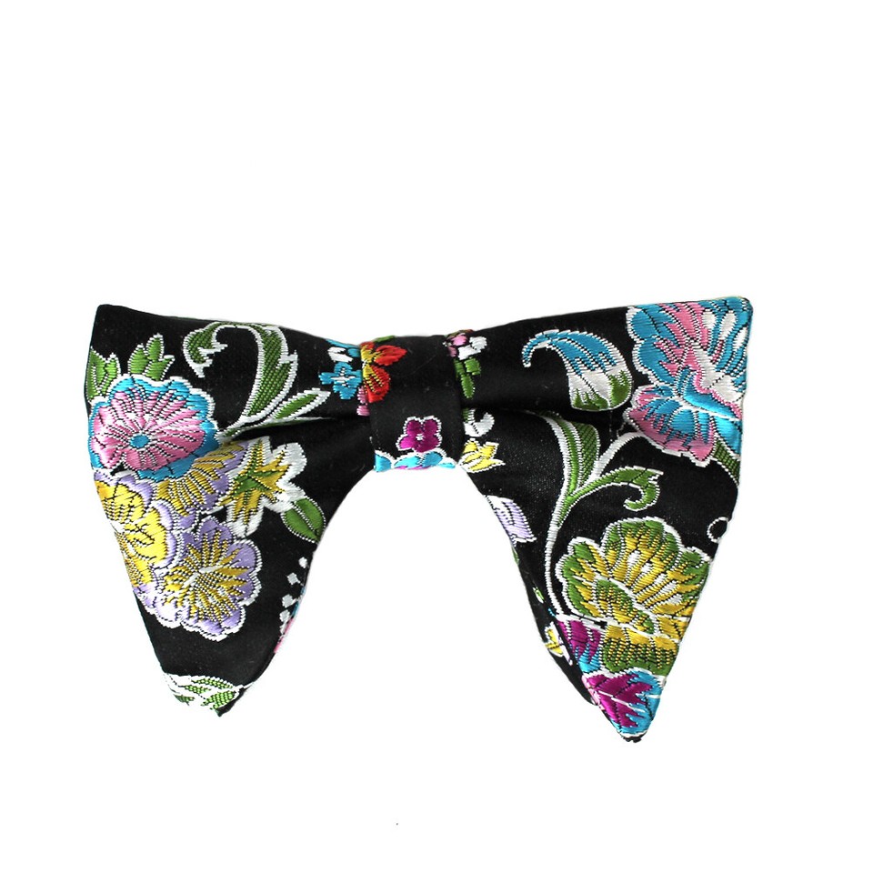 Oversized Big Bow Tie Velvet Satin Floral Pre-Tied Handmade Formal ...