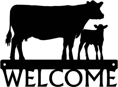 Cow & Calf Welcome Sign - Made in America - Outdoor Decor | eBay