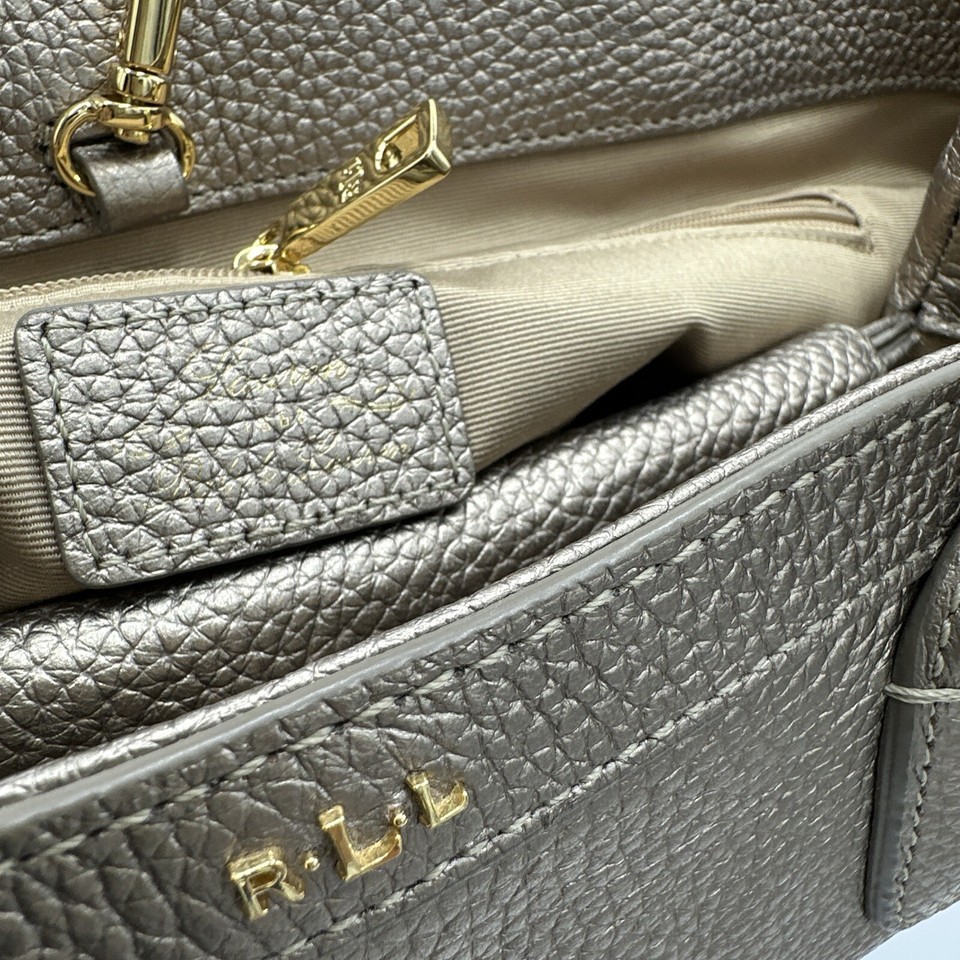 RLL Ralph Lauren Fairfield City Shopper Shoulder Metallic Satchel ...